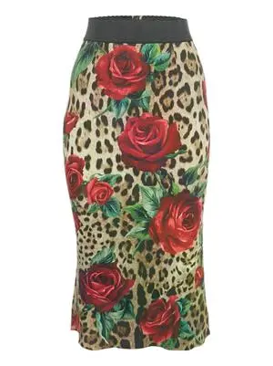 Dolce & Gabbana Animal-print Midi Skirt - Brown