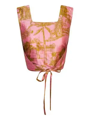 CONIGLIO PALM BEACH Silk Wrap Top Pink