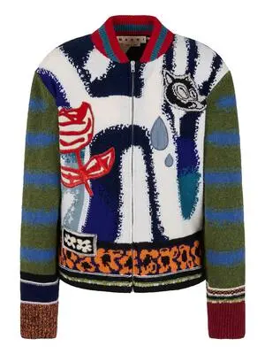 Marni Wool Zip-up Cardigan - Blue