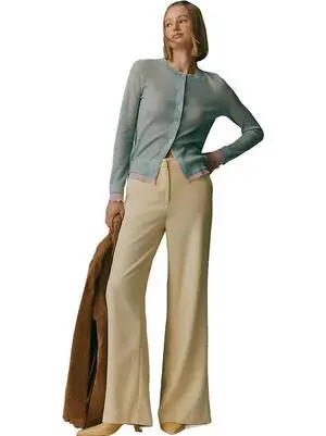 Maeve Flat-front Trousers - Light Yellow