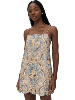 Zimmermann Daylight Scallop Mini Dress - Damask Denim