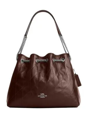 COACH OUTLET COACH Evelyn Large Quilted Shoulder Bag Silver/maple