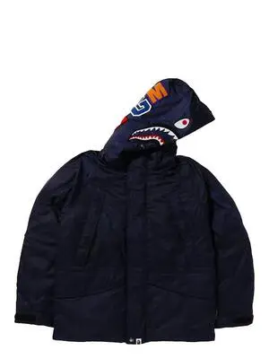 A BATHING APE Shark Snowboard Down Jacket - Navy Blue