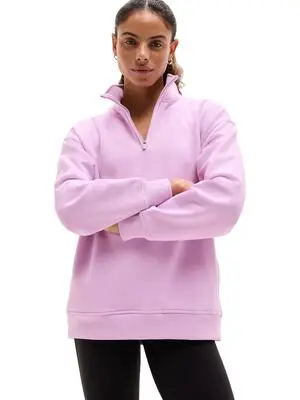 Athleta Forever Fleece 1/4 Zip Sweatshirt - Fleur