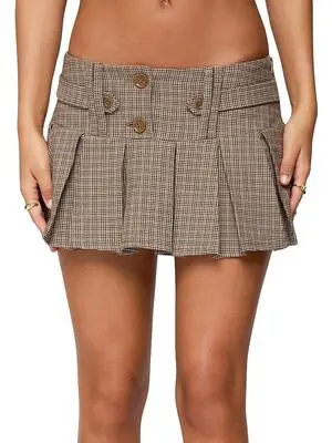 EDIKTED Plaid Pleated Mini Skort - Mix