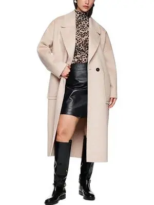 MARC CAIN Luxurious Oversized Overcoat - Soft Cappuccino