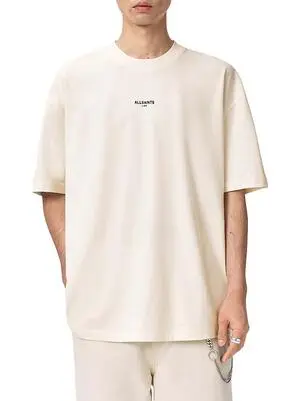 ALLSAINTS Mikro Logo Oversized Tee - Ashen White