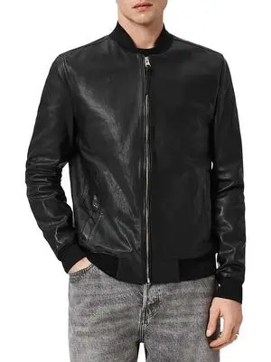 ALLSAINTS Morten Leather Bomber Jacket - Black