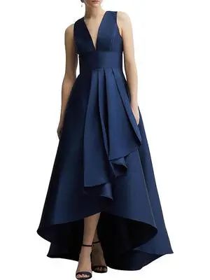 Coast Sleeveless Plunge Waterfall Maxi Dress - Navy