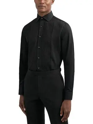 REISS Pintuck Dinner Shirt - Black