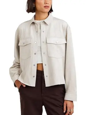 Bella Dahl Seamed Pocket Shacket - Panna Cotta