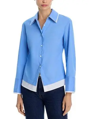 Veronica Beard Bonnie Layered Look Shirt - Cadet