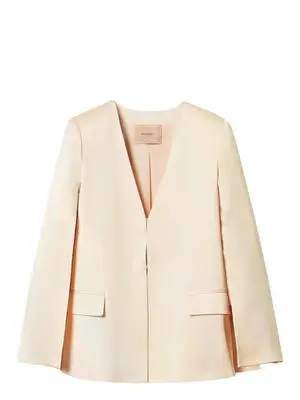 TWINSET Cape-detail Satin Blazer - Neutrals