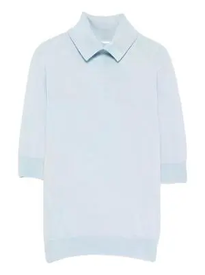 HERSKIND Collared Knit T-shirt - Blue