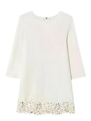 TWINSET Lace Trim Maxi Blouse - White