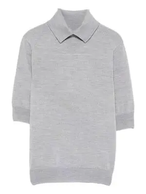 HERSKIND Collared Knit T-shirt - Grey