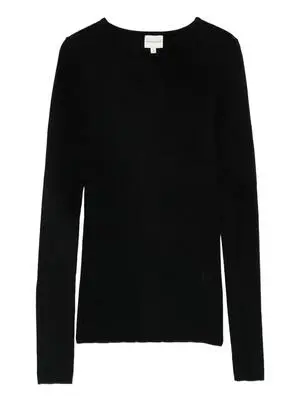 HERSKIND Knitted Crew-neck Long-sleeved T-shirt - Black
