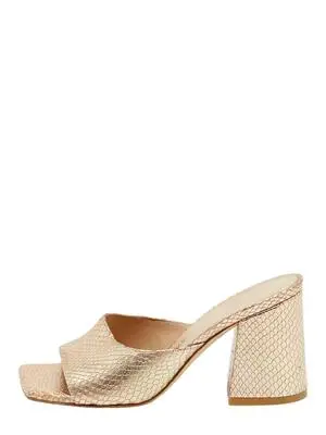 STUART WEITZMAN Snakeskin-embossed Sandals - Gold