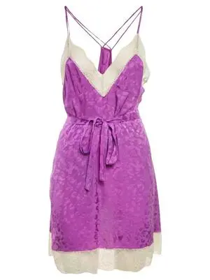 Zadig&Voltaire Cathy Jacquard Tie-belt Dress - Purple