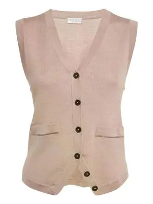 Brunello Cucinelli Ribbed-knit Vest - Neutrals