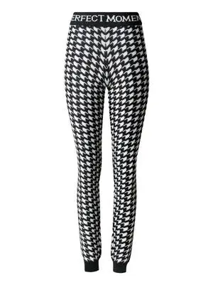 Perfect Moment Houndstooth Logo-waistband Pants - Black
