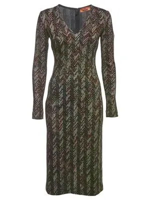 Missoni Zigzag-pattern Midi Dress - Black
