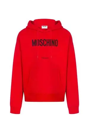 Moschino Cotton Logo Hoodie - Red