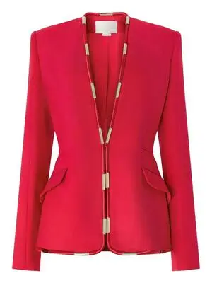 GENNY Embellished-trim Jacket - Red