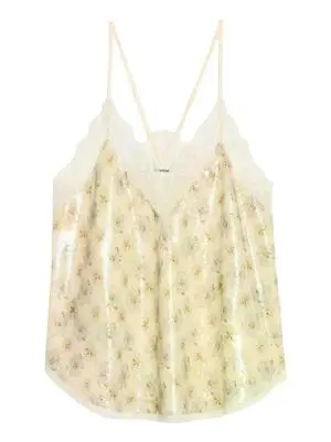 Zadig&Voltaire Christy Sequin Floral Top - Neutrals