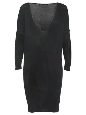 Balenciaga V-neck Knitted Dress - Black