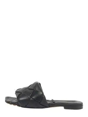 Bottega Veneta Lido Woven-leather Flat Sandals - Black