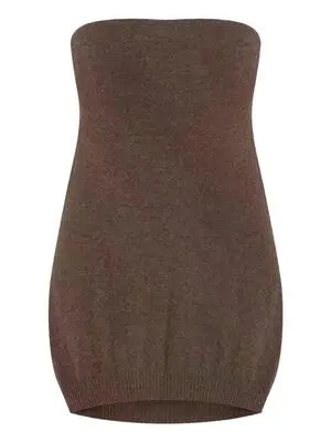 Moschino Knitted Bandeau Tank Top - Brown