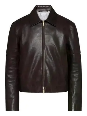 Thom Browne Leather Jacket - Brown