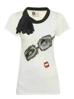 LANVIN Flower-appliqué T-shirt - White