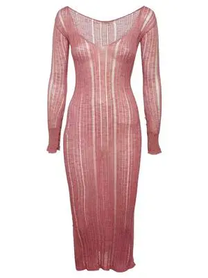 Cult Gaia Ribbed Midi Dress - Pink