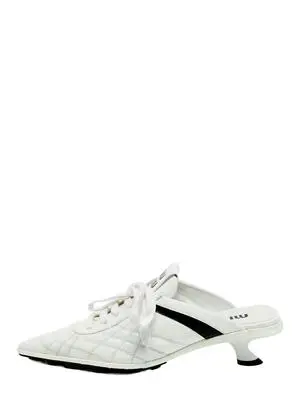 Miu Miu Pointed-toe Leather Mules - White