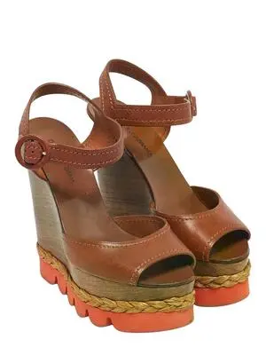 Dolce & Gabbana Platform Wedge Sandals - Brown