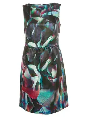 Emporio Armani Sleeveless Printed Mini Dress - Black