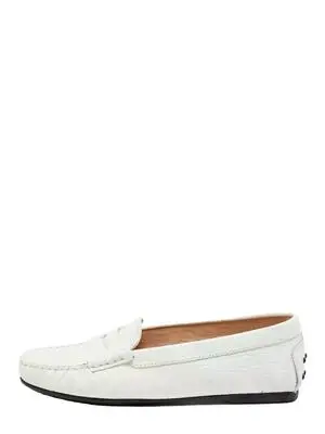 TOD'S Croc-embossed Loafers - White