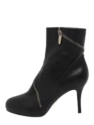 SERGIO ROSSI Leather Ankle Boots - Black