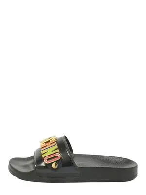 Moschino Logo Detail Slides - Black