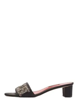 Carolina Herrera Glitter Block-heel Sandals - Black