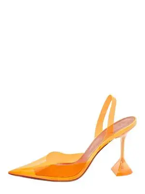 Amina Muaddi Pointed-toe Bow Pumps - Orange