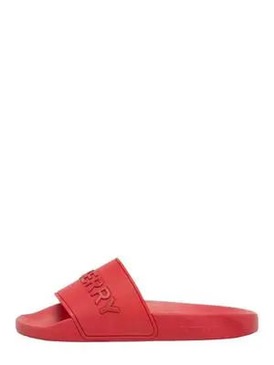 Burberry Embossed Logo Slides - Red
