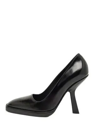 SALVATORE FERRAGAMO Leather Square-Toe Pumps