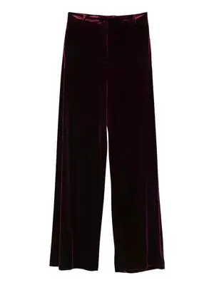 BLANCA VITA Velvet Straight Trousers - Purple