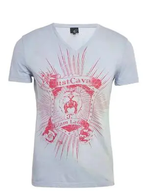 Just Cavalli V-neck Printed T-shirt - Blue