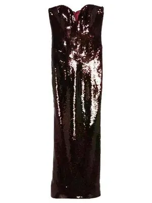 THE NEW ARRIVALS ILKYAZ OZEL Strapless Sequin Embellished Dress