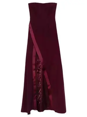 THE NEW ARRIVALS ILKYAZ OZEL Strapless Side-slit Maxi Dress - Purple