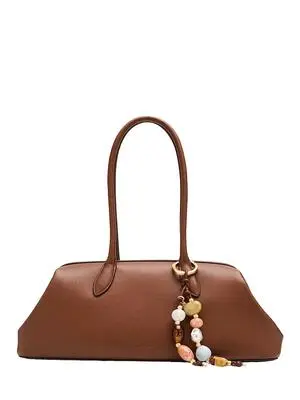 Cult Gaia Raia Leather Satchel Shoulder Bag - Saddle